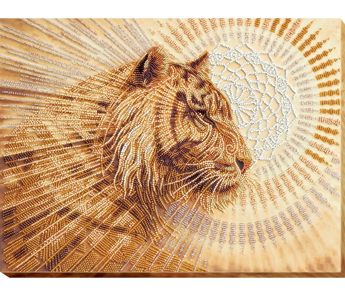 Tiger DIY Bead Embroidery Kit, Needlepoint Kits Home Wall Decor ...