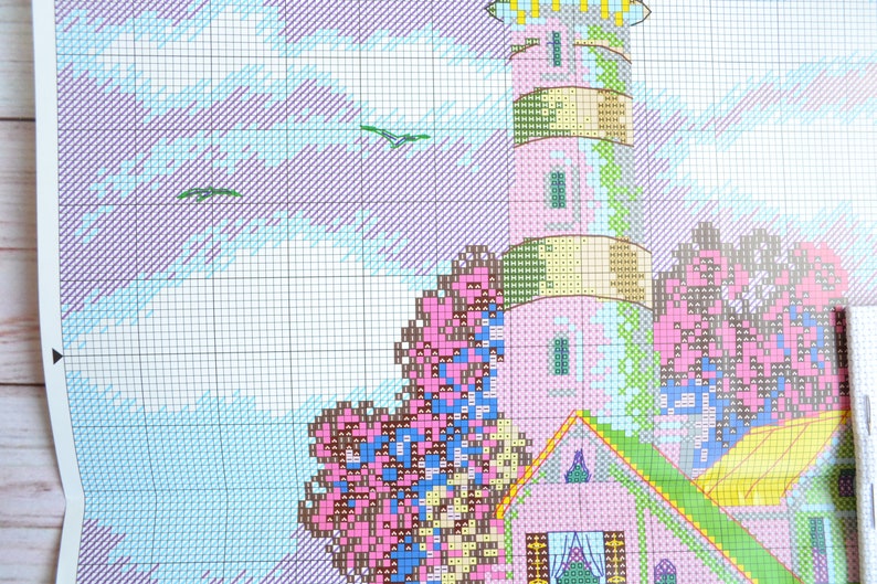 Lighthouse Cross Stitch Kit, Modern Embroidery Kit, Beacon Counted ...