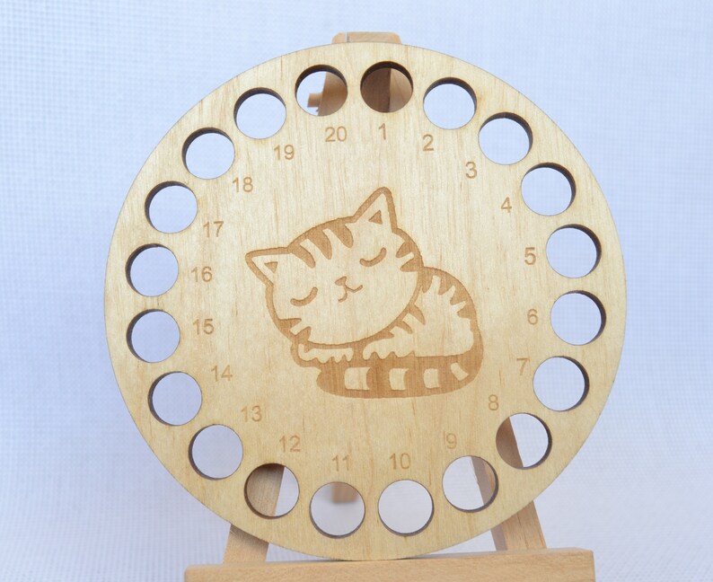 Floss Organizer Sleeping Cat Cute Kitty Wooden Thread Holder - Etsy