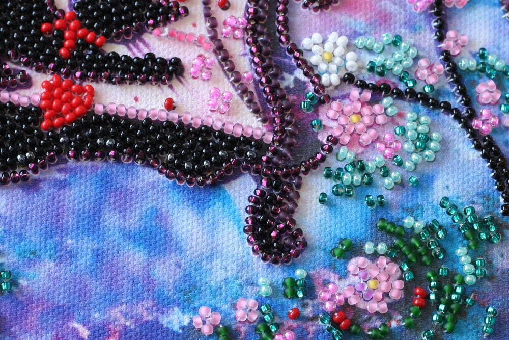 Spring Cat DIY Bead Embroidery Kit, DIY Gift Idea for Cat Lover ...