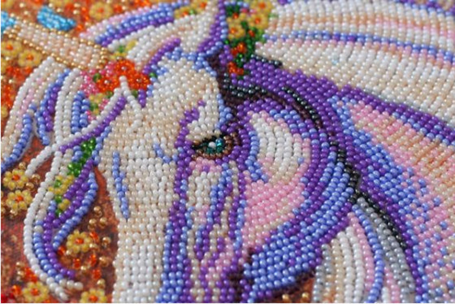 DIY Bead Embroidery Kit Unicorn DIY Gift Idea Needlepoint Kits Home ...