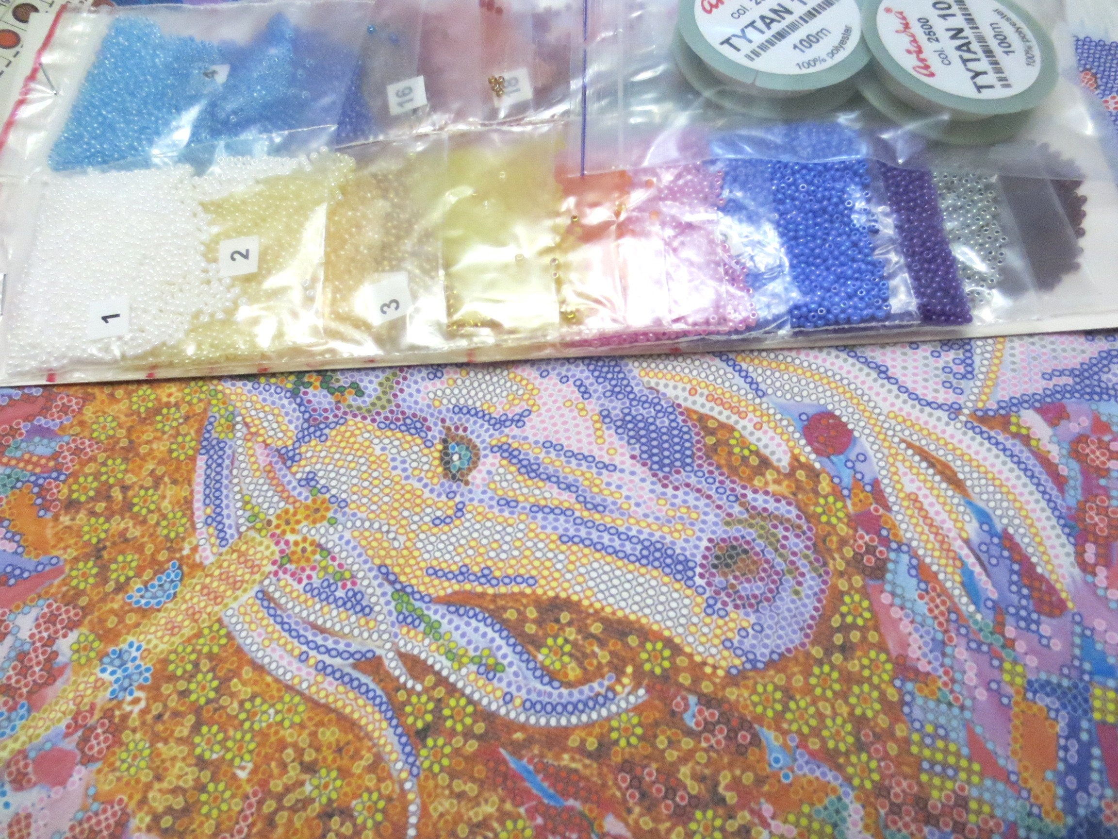 DIY Bead Embroidery Kit Unicorn DIY Gift Idea Needlepoint Kits Home ...