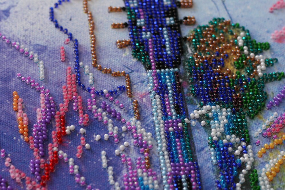 Guitar DIY Bead Embroidery Kit, DIY Gift Idea, Music Colorfull ...