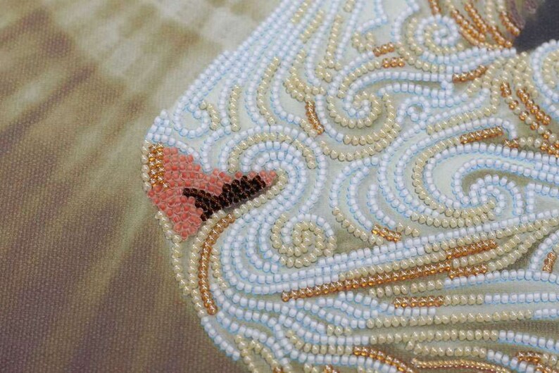 Cat DIY Bead Embroidery Kit Needlepoint Kits Home Wall Decor Embroidery ...