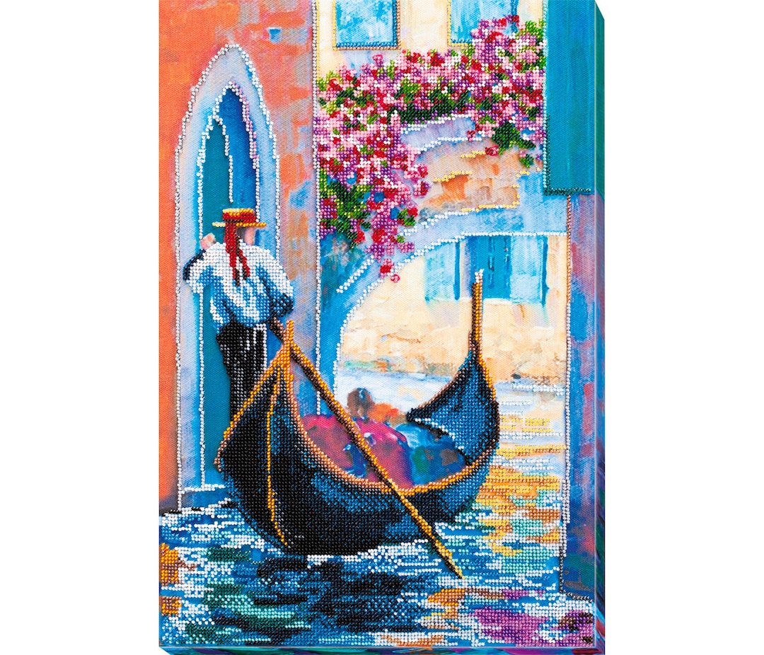 Venice DIY Bead Embroidery Kit DIY Gift Idea Needlepoint Kits Home ...