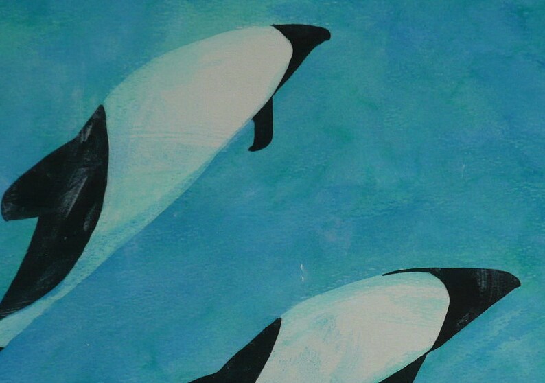 Öl - Acrylbild Original Handgemalt Delfine - Etsy.de