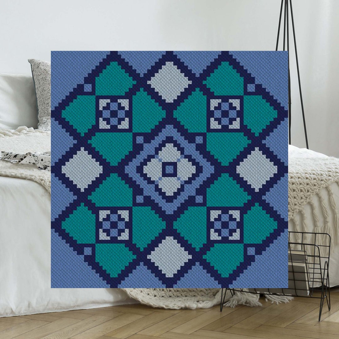 Blue Lake Afghan C2C Crochet Pattern | Corner to Corner Crochet Lapghan ...