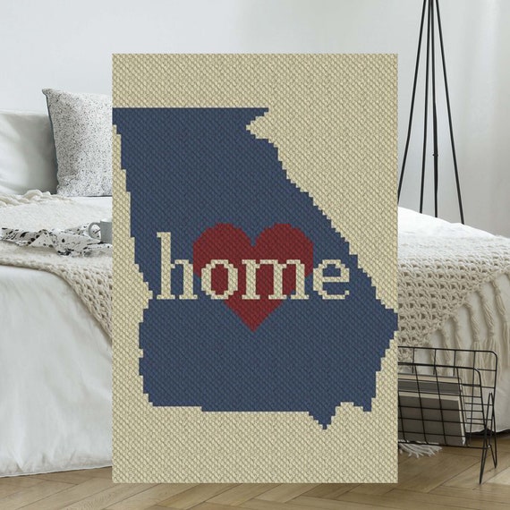 Georgia Home C2C Crochet Afghan Pattern Graph Chart for - Etsy