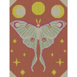 Luna Moth Afghan C2C Crochet Pattern & Graphghan Crochet Pattern Corner ...