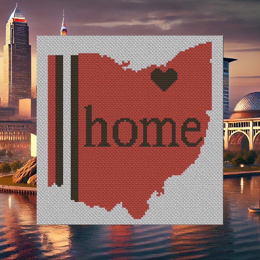 My Heart is in Cleveland Ohio Crochet Pattern | C2C & Graphghan Afghan ...