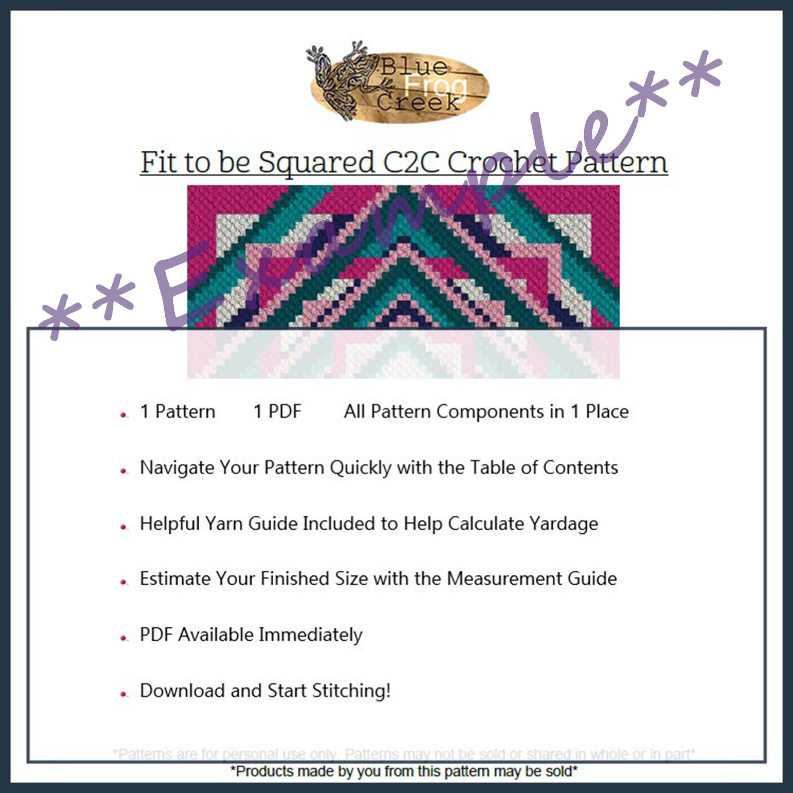 C2C Crochet Afghan Graphghan Pattern Stitch in Time Instant - Etsy