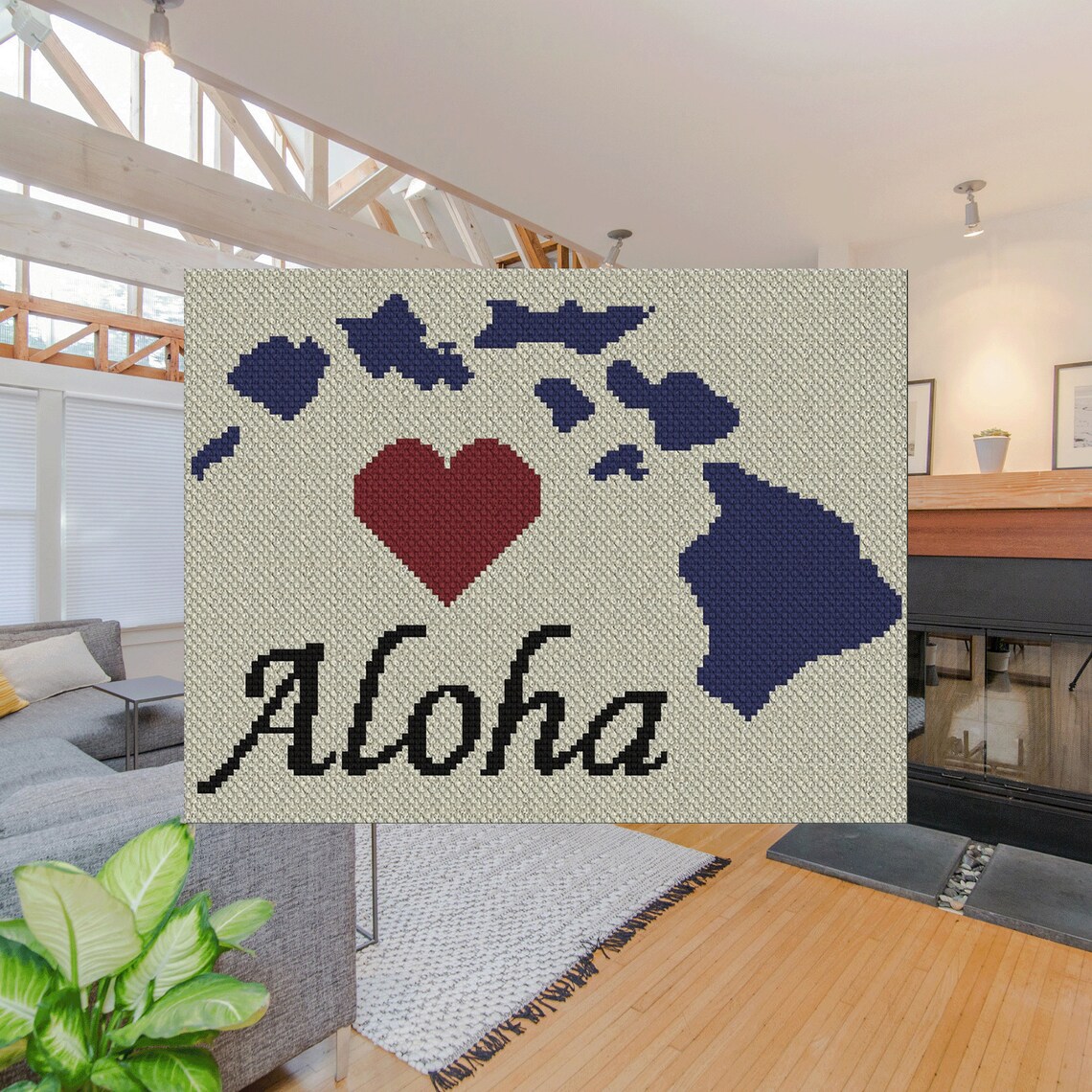 Aloha Aloha Hawaii C2C & Graphghan Afghan Crochet Pattern - Etsy