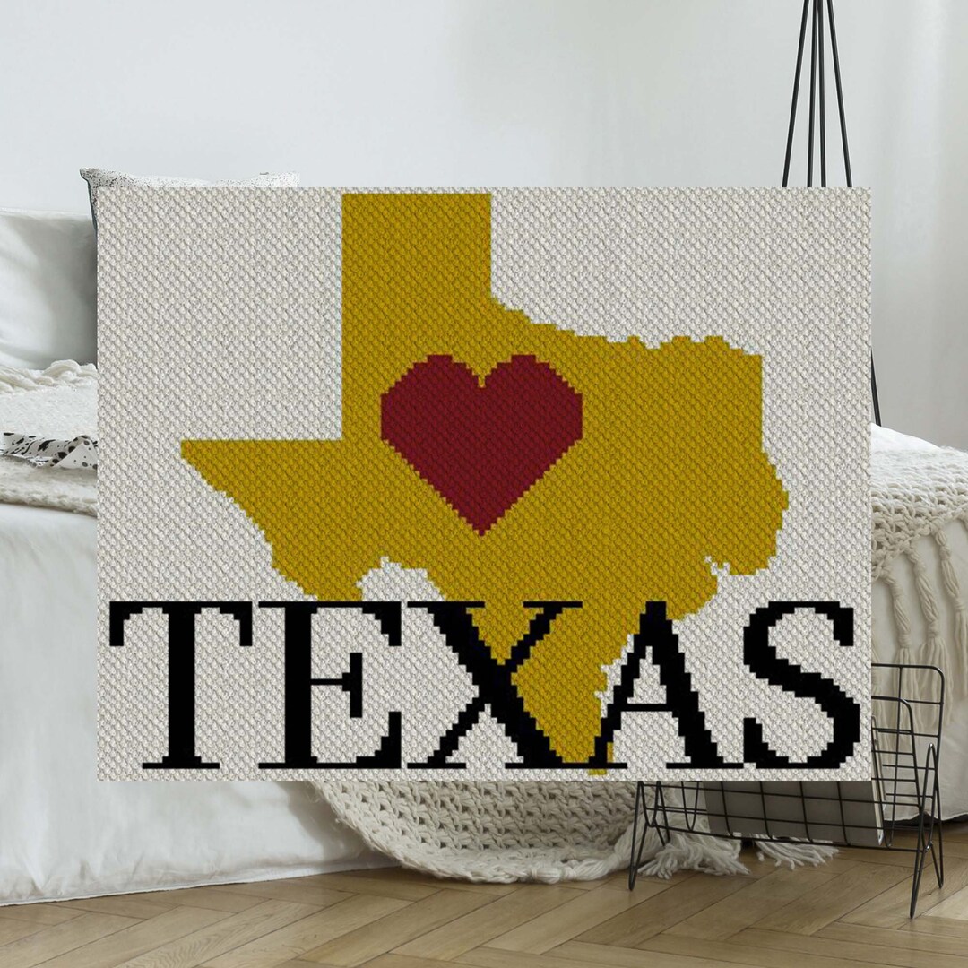 Heart Texas C2C Crochet Blanket Pattern | Corner to Corner Afghan PDF ...