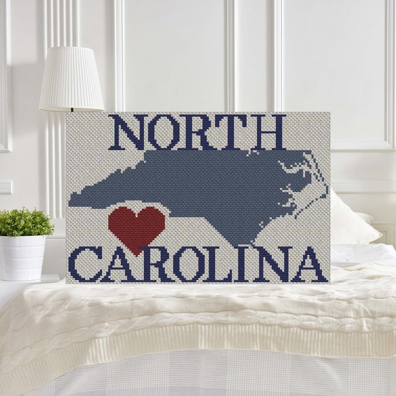 Heart North Carolina C2C Crochet Pattern & Graphghan Crochet Pattern ...