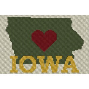 Heart Iowa C2C Afghan Crochet Pattern | Corner to Corner PDF Crochet ...