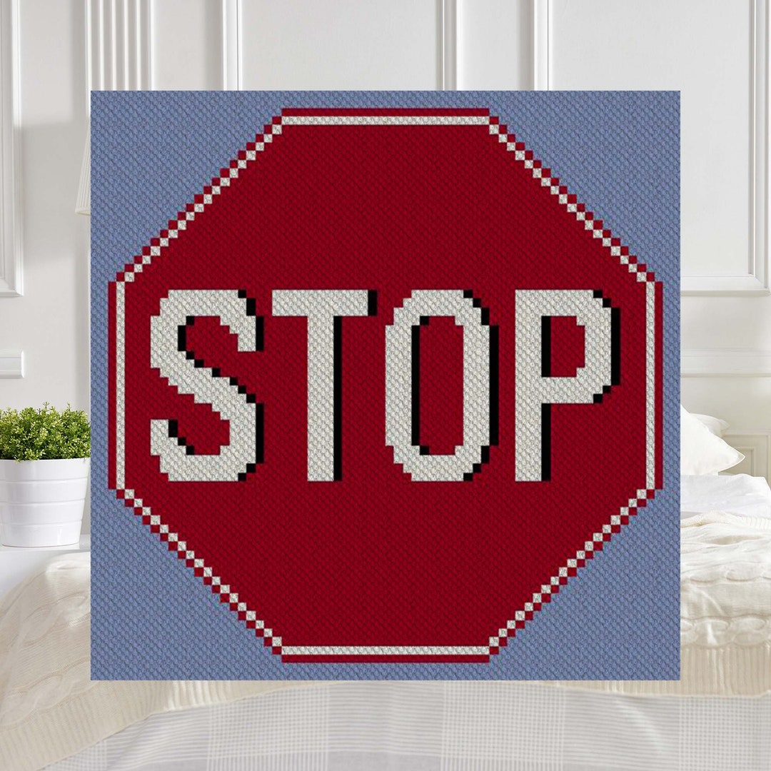 Stop Sign C2C Crochet Pattern | Corner to Corner Crochet Lapghan ...