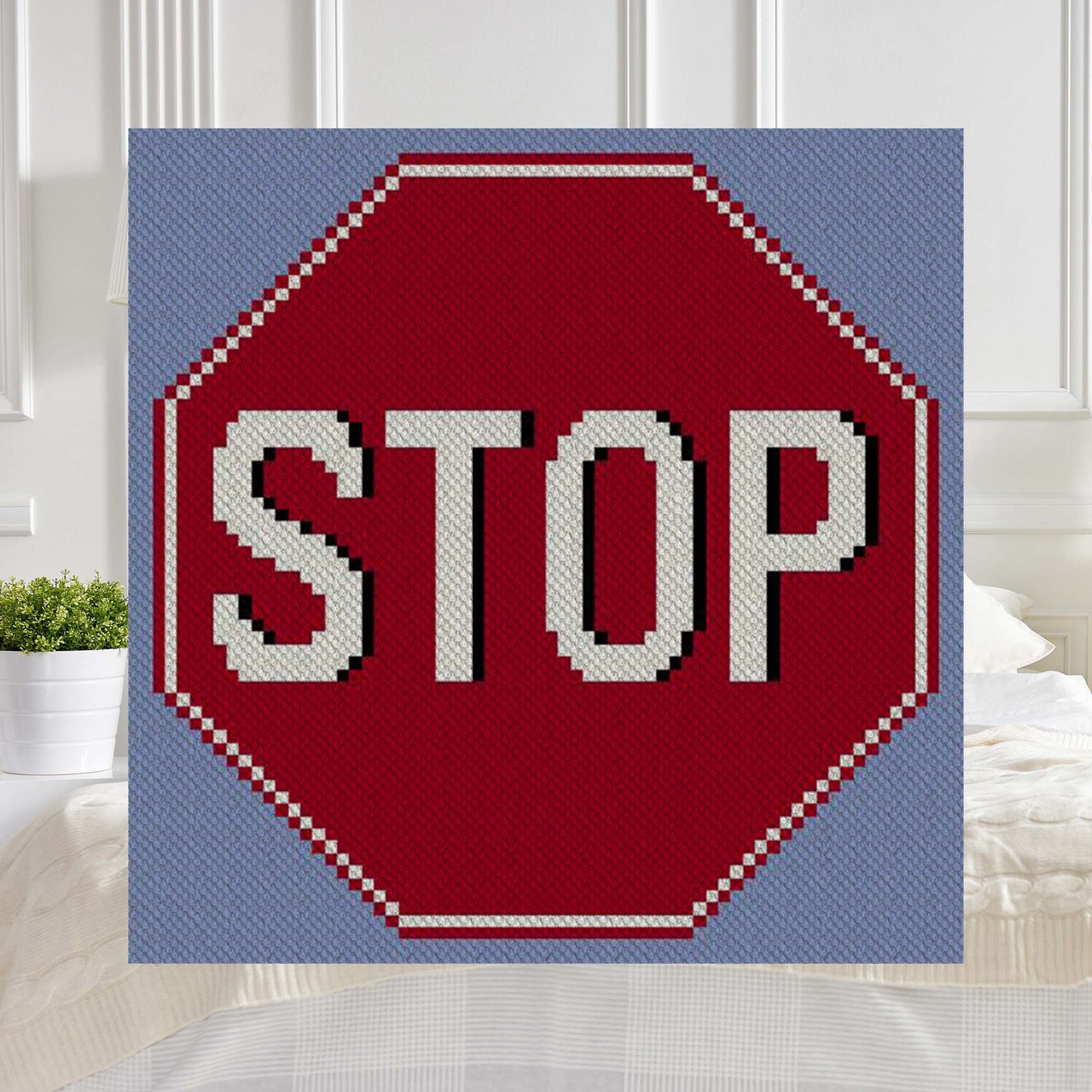 Stop Sign C2C Crochet Pattern Corner to Corner Crochet - Etsy