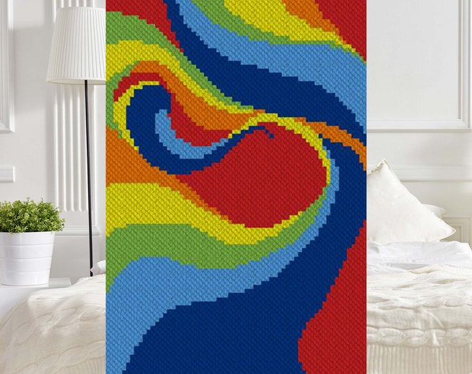 Luna Moth Afghan C2C Häkelanleitung & Graphghan Häkelanleitung Ecke zu ...