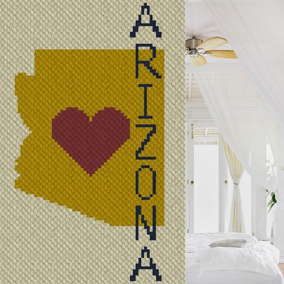 Heart Arizona C2C Afghan Crochet Pattern Corner to Corner | Etsy