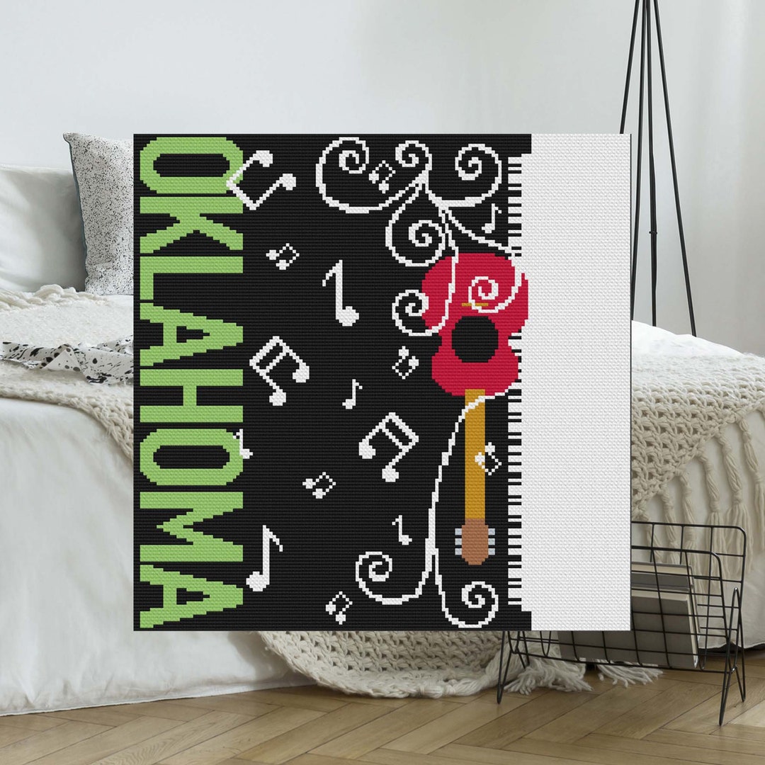 Tuned up in Oklahoma C2C & Graphghan Afghan Crochet Pattern PDF Blanket ...