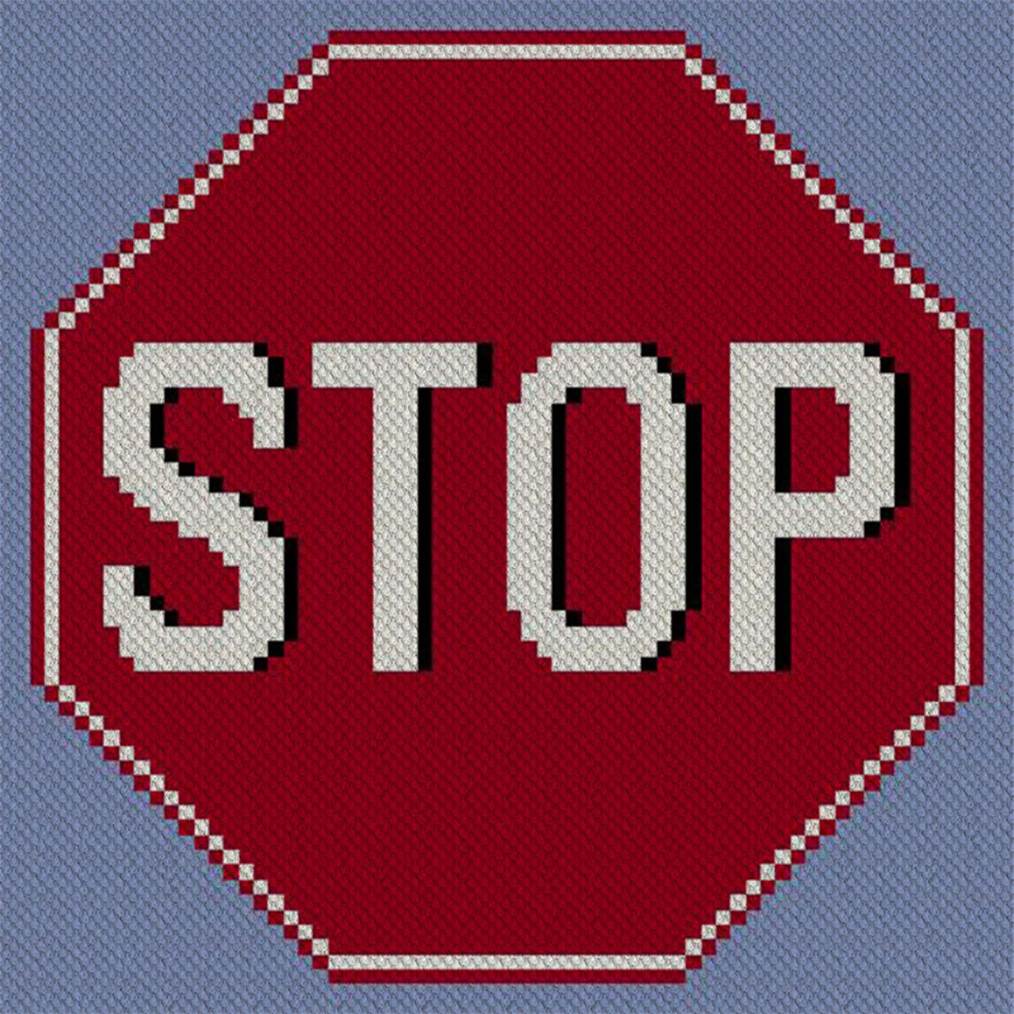 Stop Sign C2C Crochet Pattern Corner to Corner Crochet - Etsy