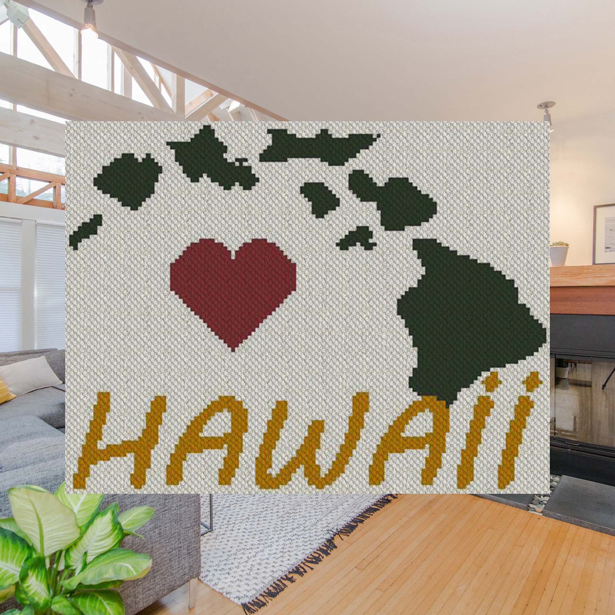 C2C Graphghan Afghan Crochet Pattern Heart Hawaii UPDATED PDF Crochet ...