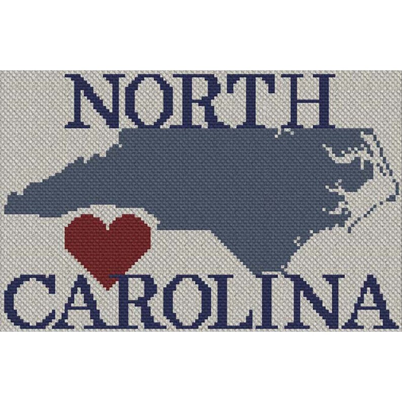 Heart North Carolina C2C Crochet Pattern & Graphghan Crochet - Etsy