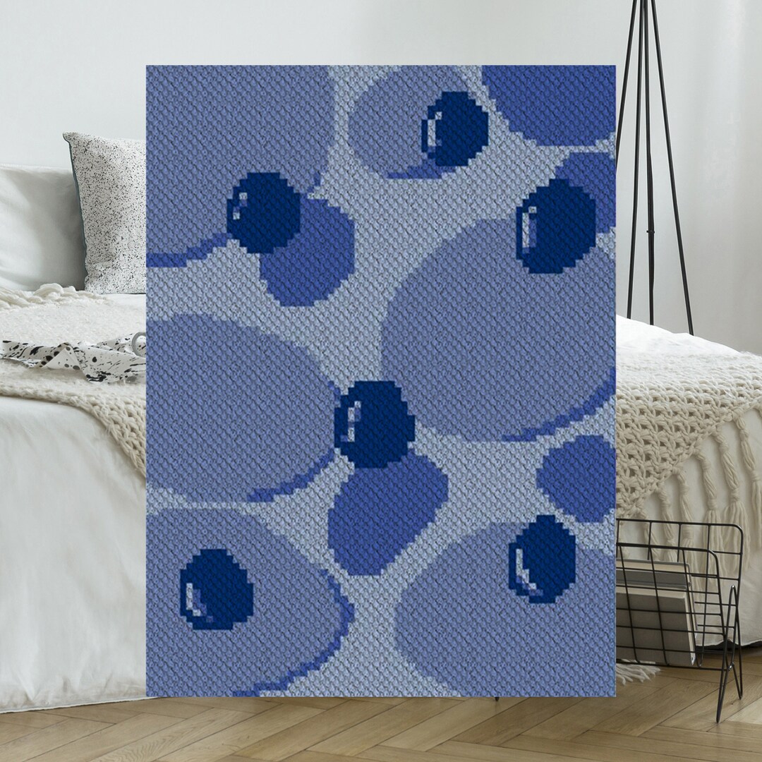 Blueberry Pancakes Afghan C2C and Graphghan Crochet Pattern | Corner to ...