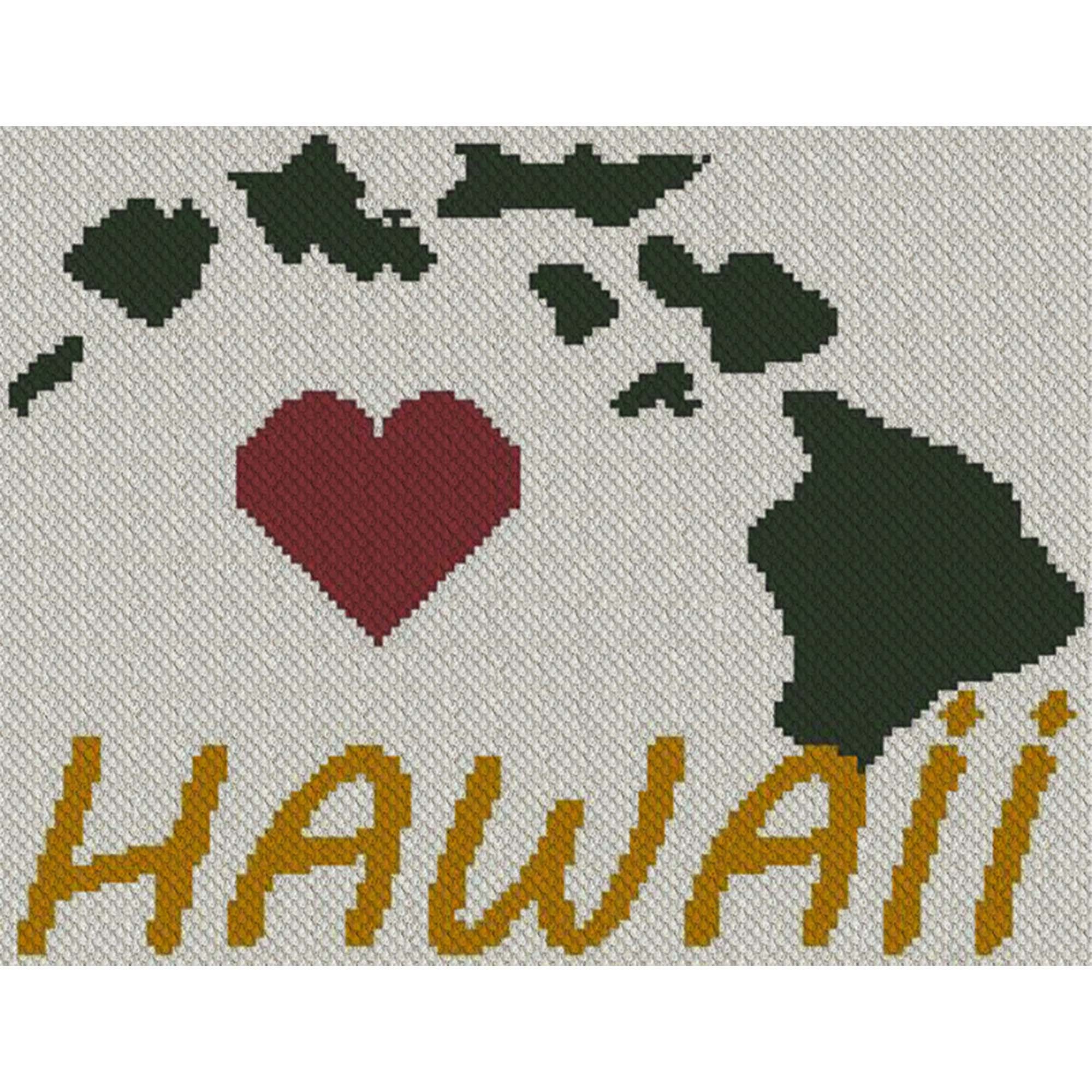 C2C Graphghan Afghan Crochet Pattern Heart Hawaii UPDATED PDF Crochet ...