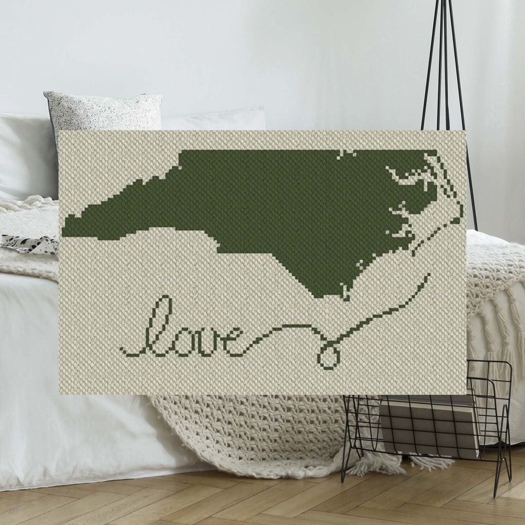 North Carolina Love C2C Afghan Crochet Pattern | Corner to Corner PDF ...