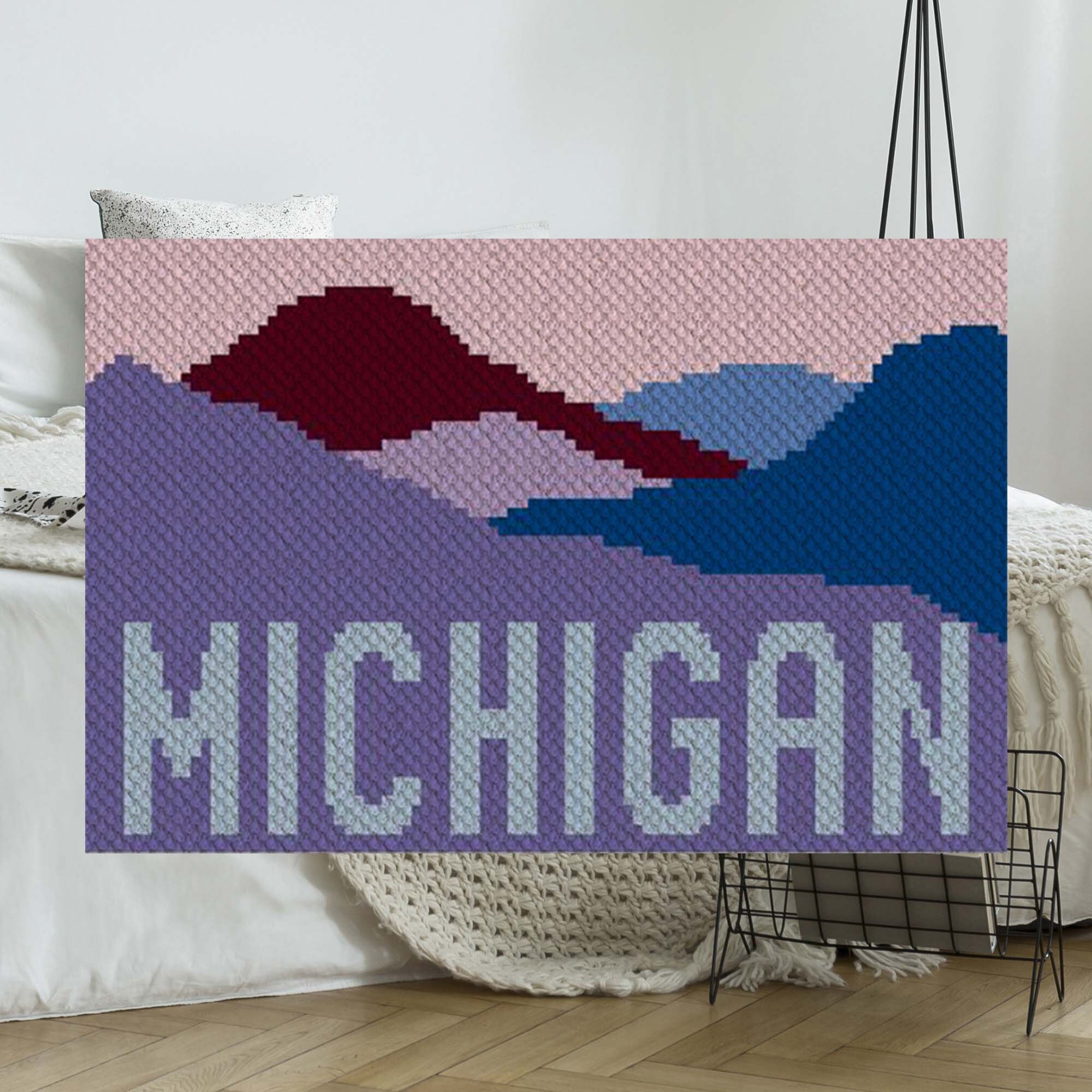 Go to the Mountains of Michigan COUNTED Crochet Pattern C2C - Etsy