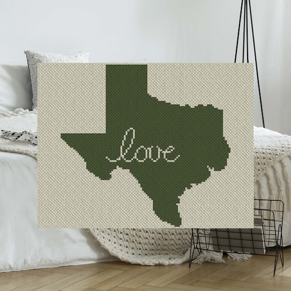Texas Love C2C Afghan Crochet Pattern Corner to Corner PDF | Etsy