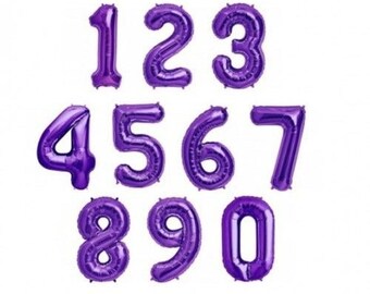 Purple Number Balloon | Etsy