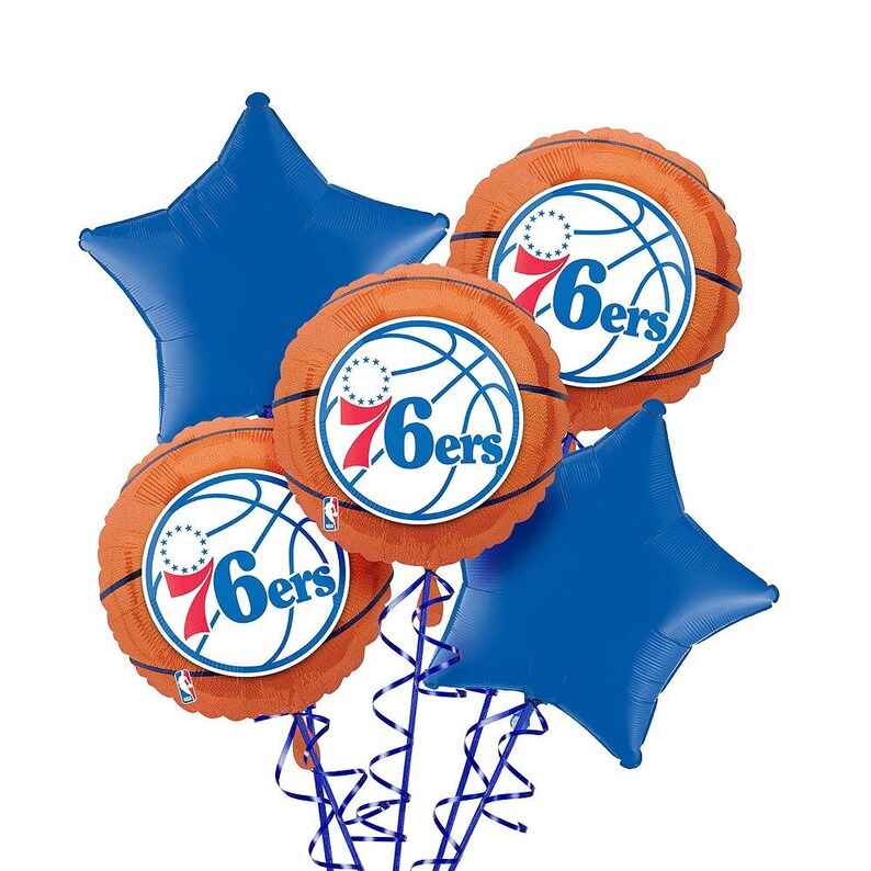 76ers Balloon Bouquet Basketball Party Foil Balloon Mylar - Etsy