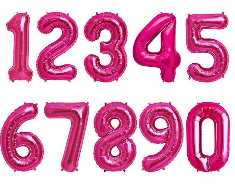 Number Jumbo Pink Giant Balloon Number Mylar Pink Number - Etsy