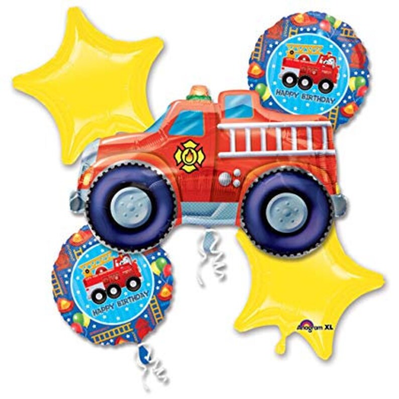 Fire Engine Fun Balloon Bouquet Fire Engine Balloons Fire - Etsy