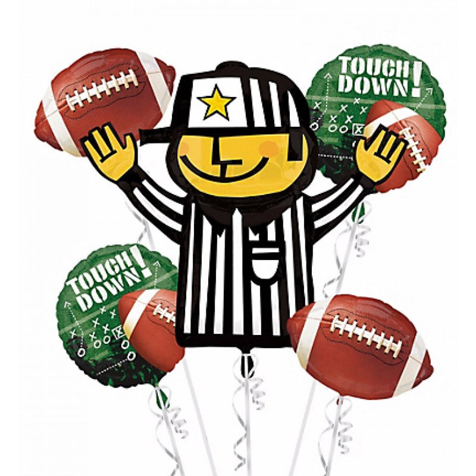 Football Balloon Bouquet Football Balloons Referee Mylar - Etsy