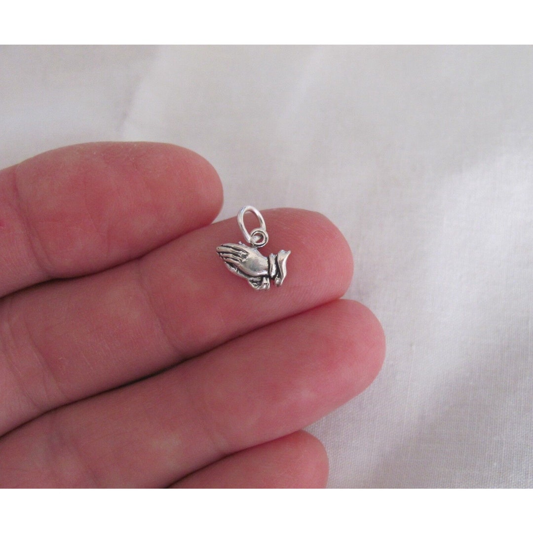 Very Small Sterling Silver Praying Hands Mini Tiny Charm. - Etsy
