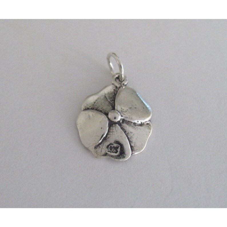 Sterling Silver Poppy Flower Charm - Etsy