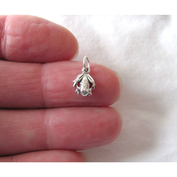 Sterling Silver Frog Charm - Etsy