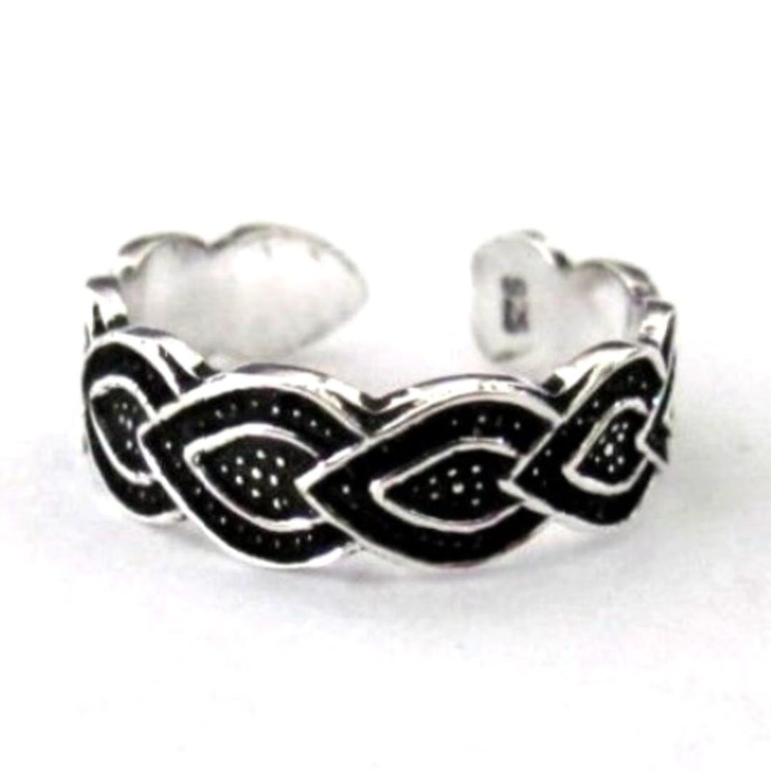 Vintage Sterling Silver Heart on Heart Toe Ring Small Adjustable Silver ...