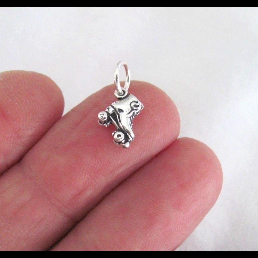 Very Small Sterling Silver 3d Roller Skate Mini Tiny Charm - Etsy