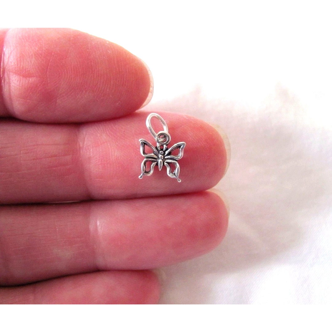 Very Small Sterling Silver Butterfly Mini Tiny Charm. - Etsy