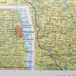 1966 WISCONSIN Atlas Map, Vintage World Book Atlas, Full Color - Etsy