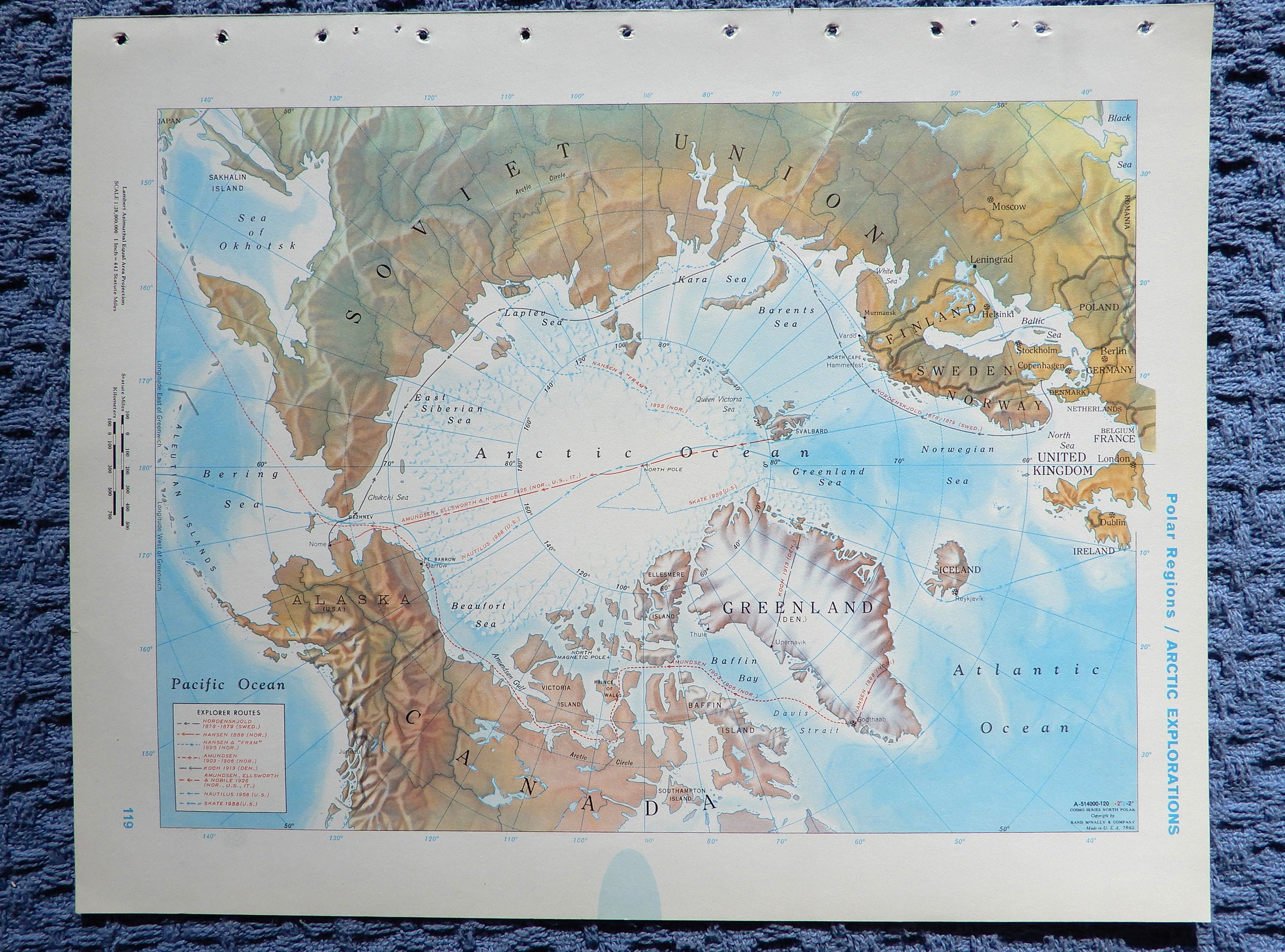 1966 ARCTIC EXPLORATIONS Atlas Map, Vintage World Book Atlas, Full Color - Etsy
