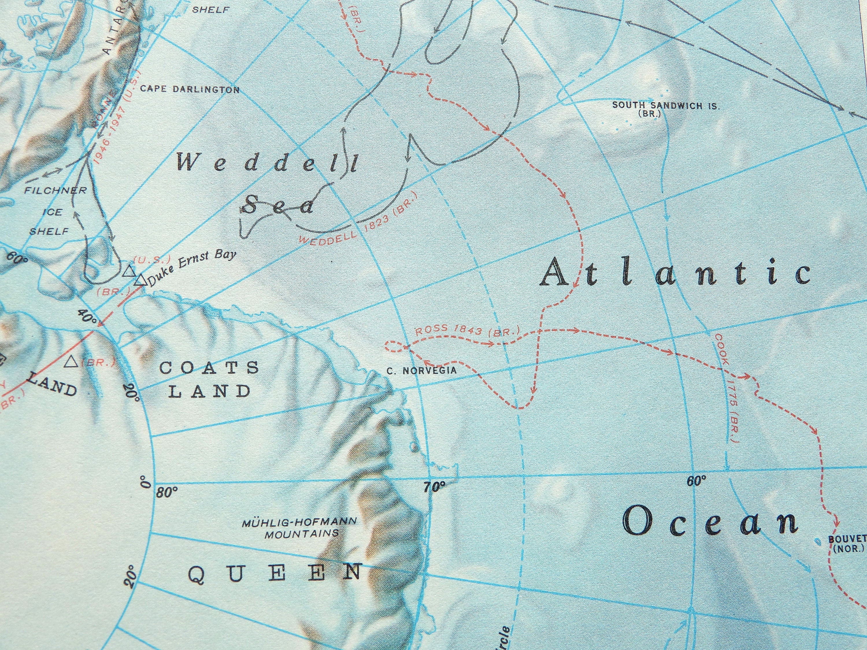 1966 ANTARCTIC EXPLORATIONS Atlas Map, Vintage World Book Atlas Color South Pole - Etsy