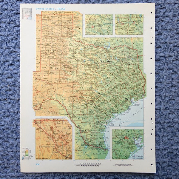 Texas Vintage Map - Etsy