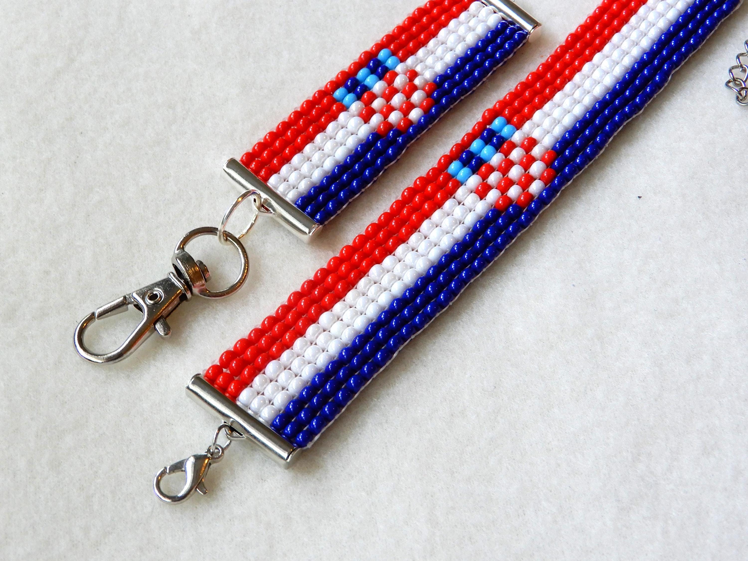 Croatia Croatian Flag Bead Keychain & Bracelet, Handmade - Etsy