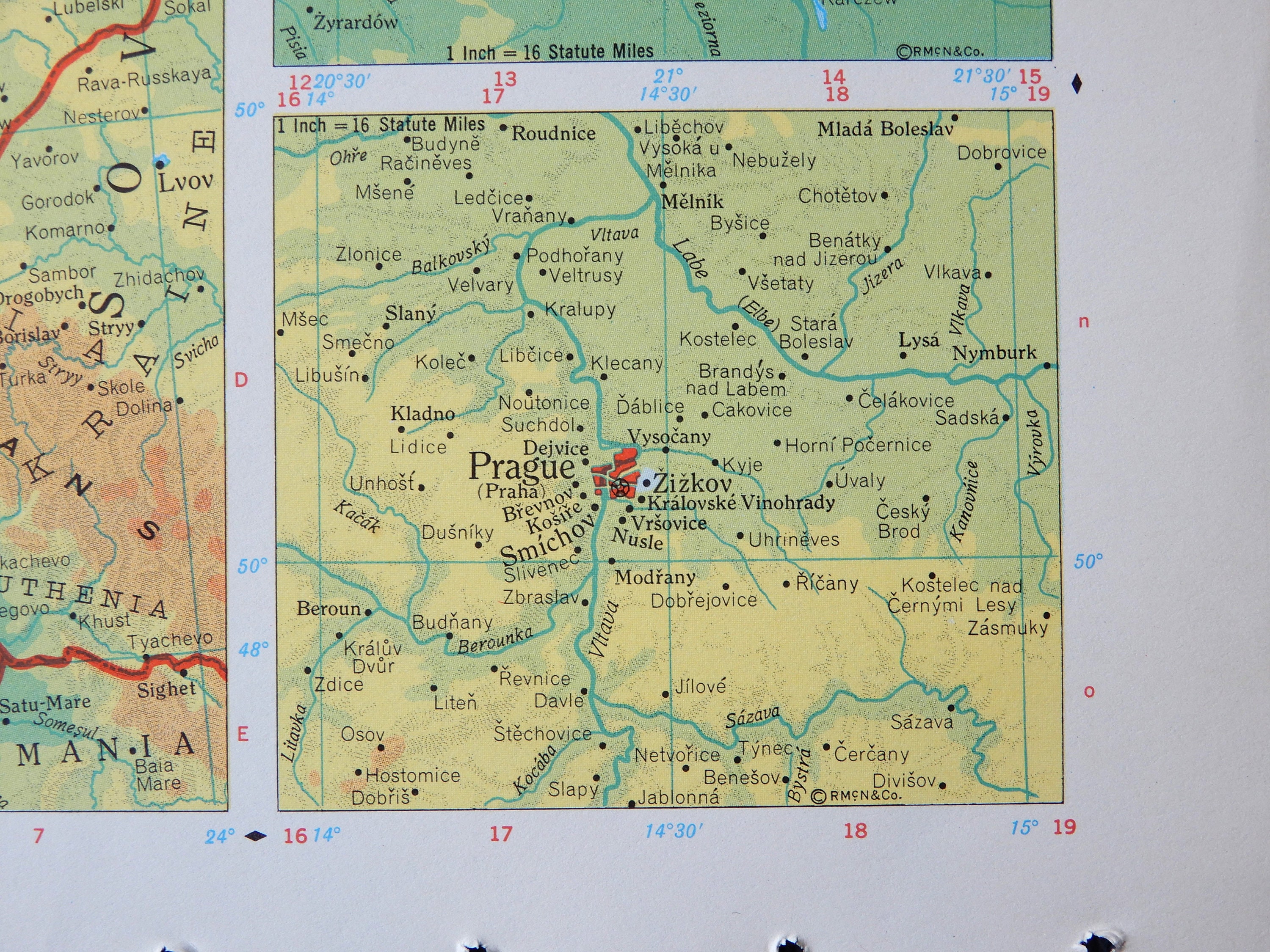 1966 POLAND CZECHOSLOVAKIA Atlas Map Vintage World Book - Etsy