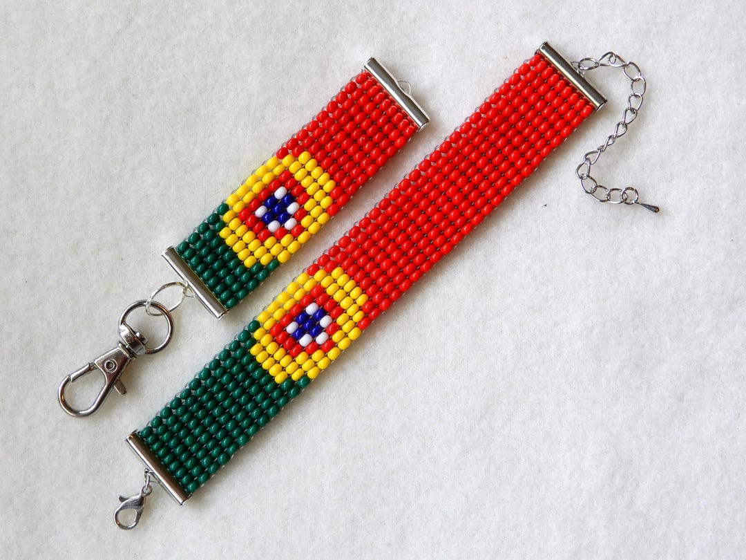 Portugal Portugese Flag Bead Keychain & Bracelet, Handmade - Etsy
